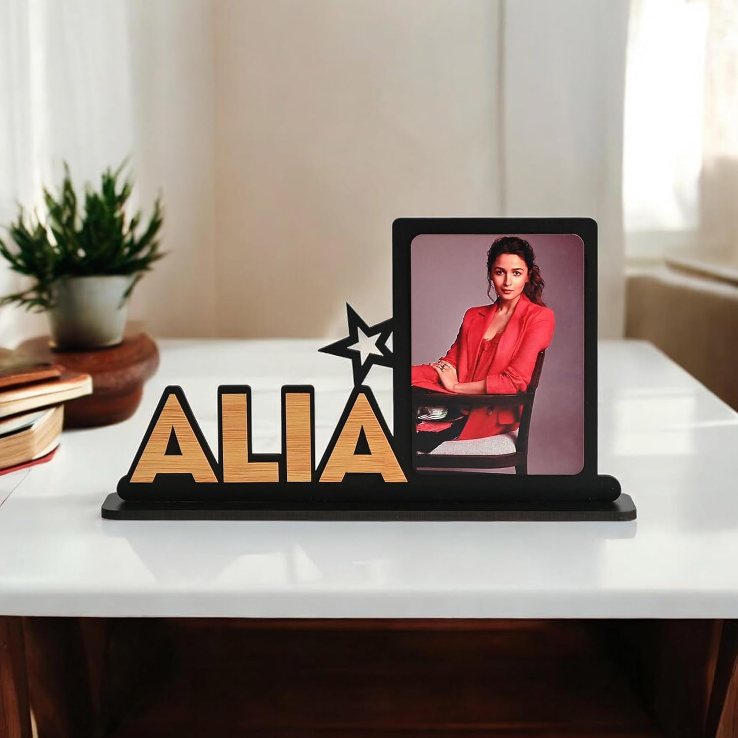 Personalized Wooden Photo Frame with Name and Photo Customized Gifts ...