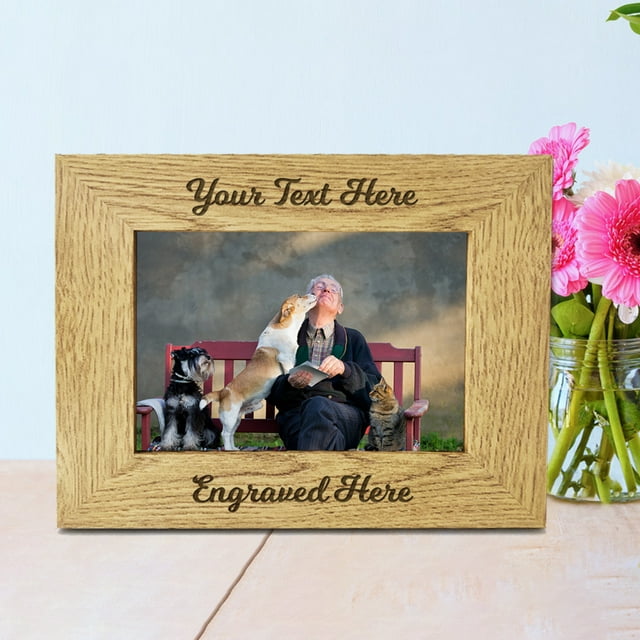 Personalized Wooden Picture Frame 5'' x 7'' Laser Engraved Photo Frame ...