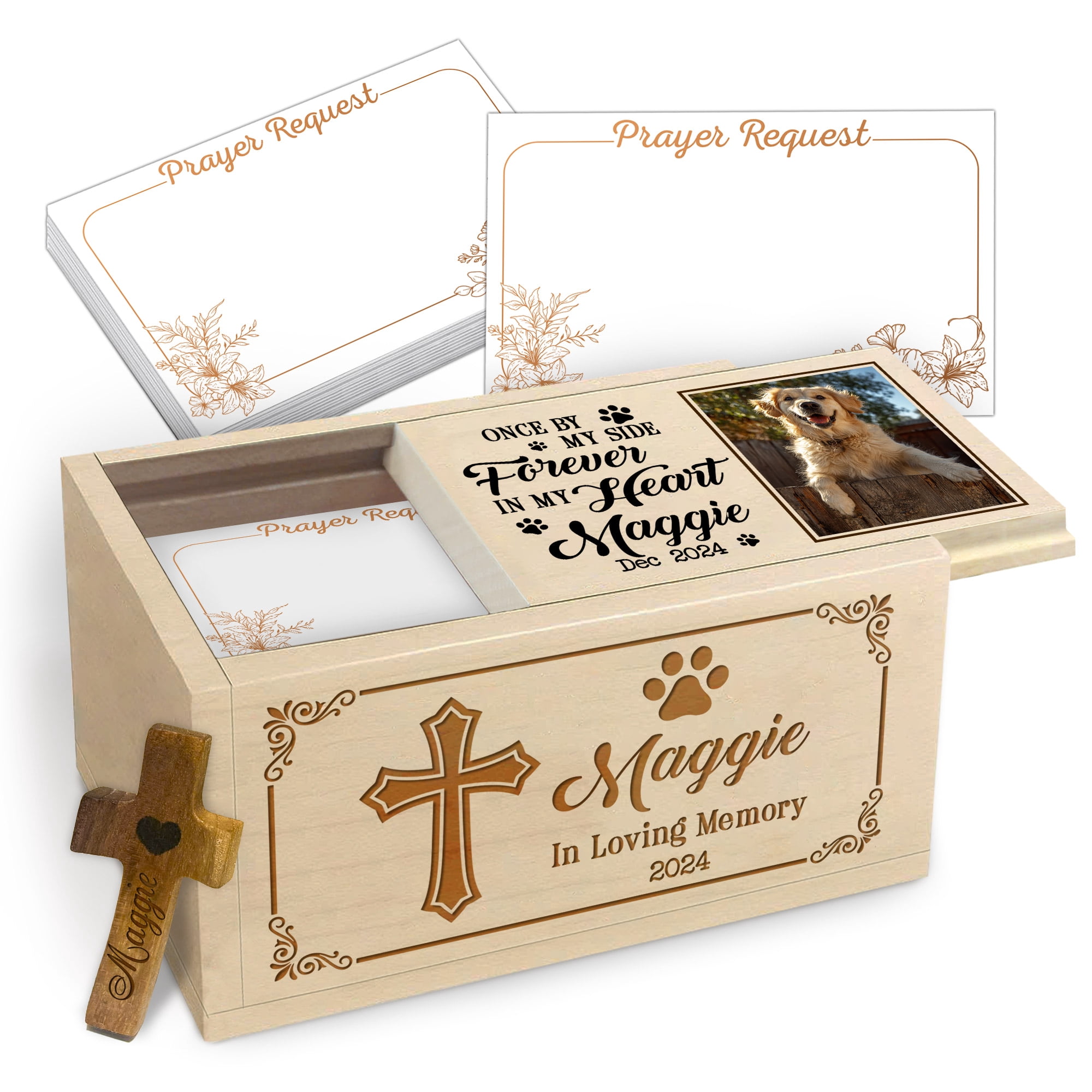 Personalized Wooden Prayer Box with Custom Name Date Photo, Christian ...