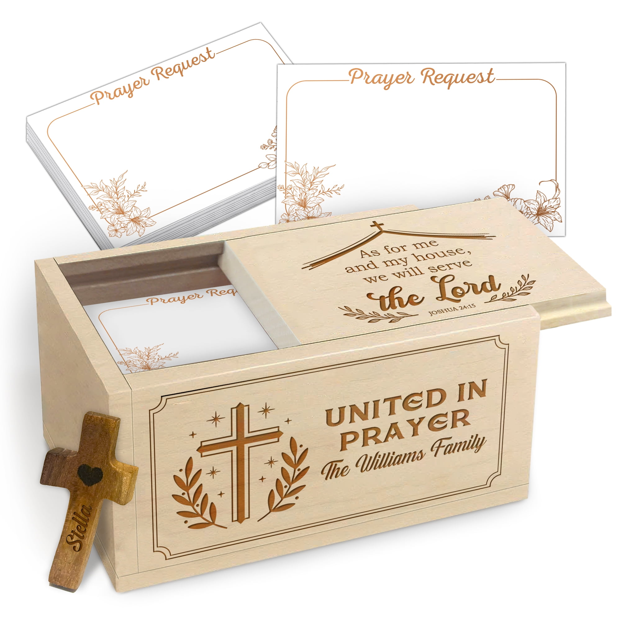 Personalized Wooden Prayer Box for Family - Maple Wood Box with Custom ...