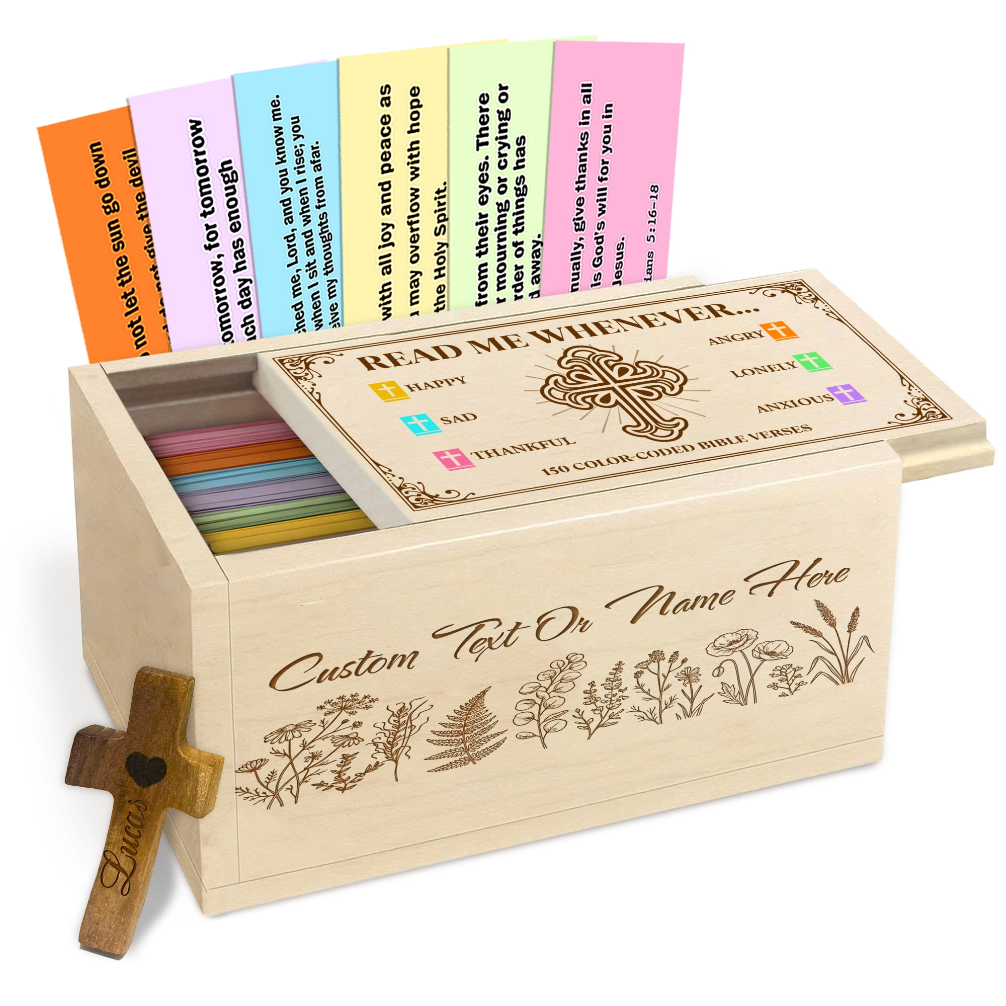 Personalized Wooden Prayer Box for Women, Maple Wood Bible Verse Box ...