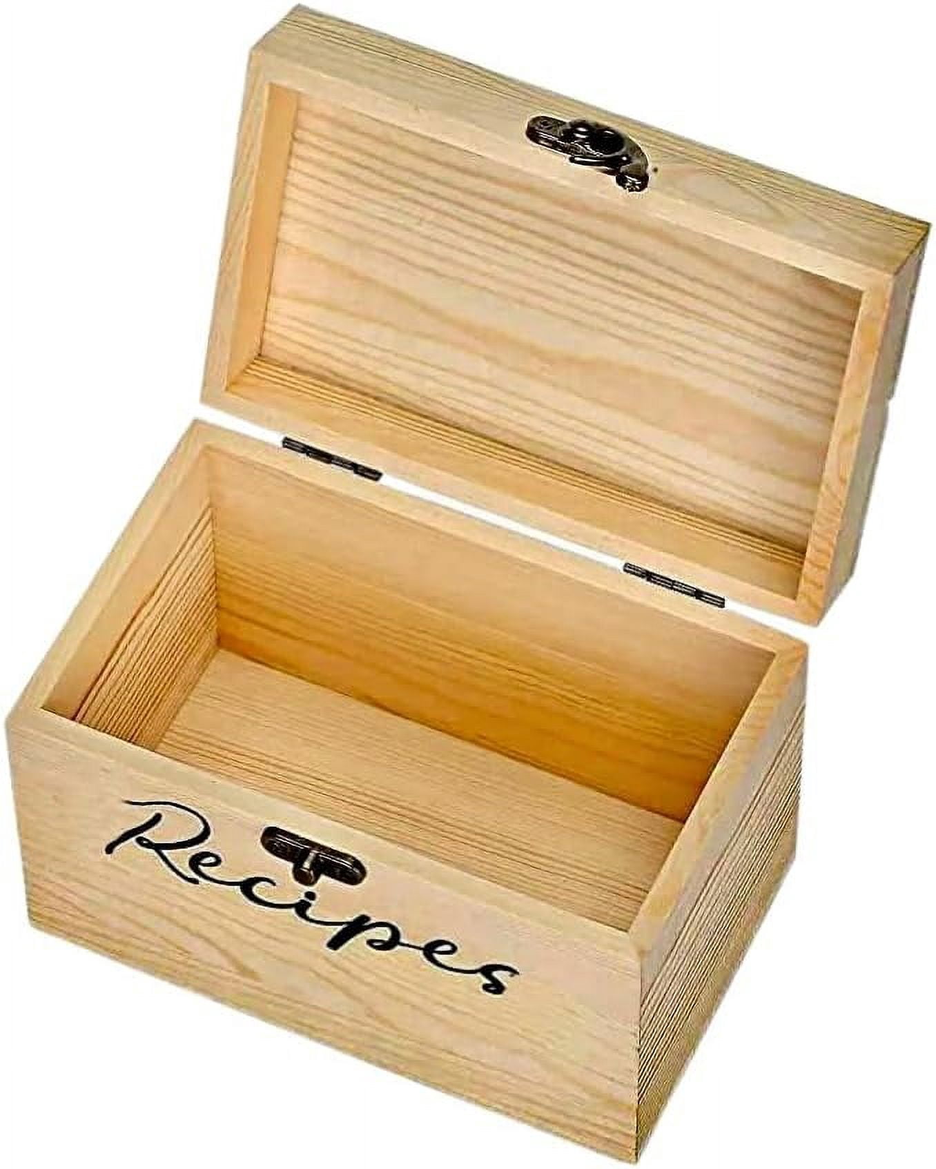Personalized Wooden Recipe Box with Dividers and Card Holder - Vintage ...