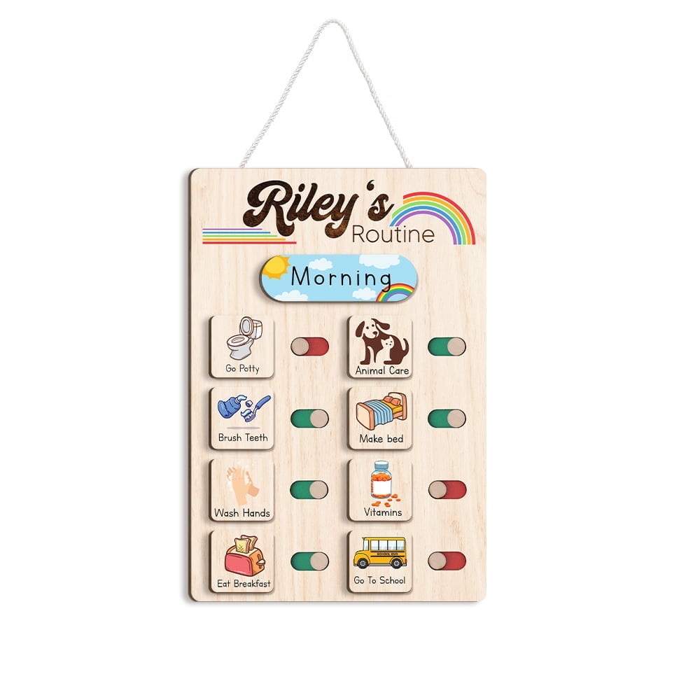 Personalized Wooden Routine for Kids, Chore Chart For Kids - Walmart.com