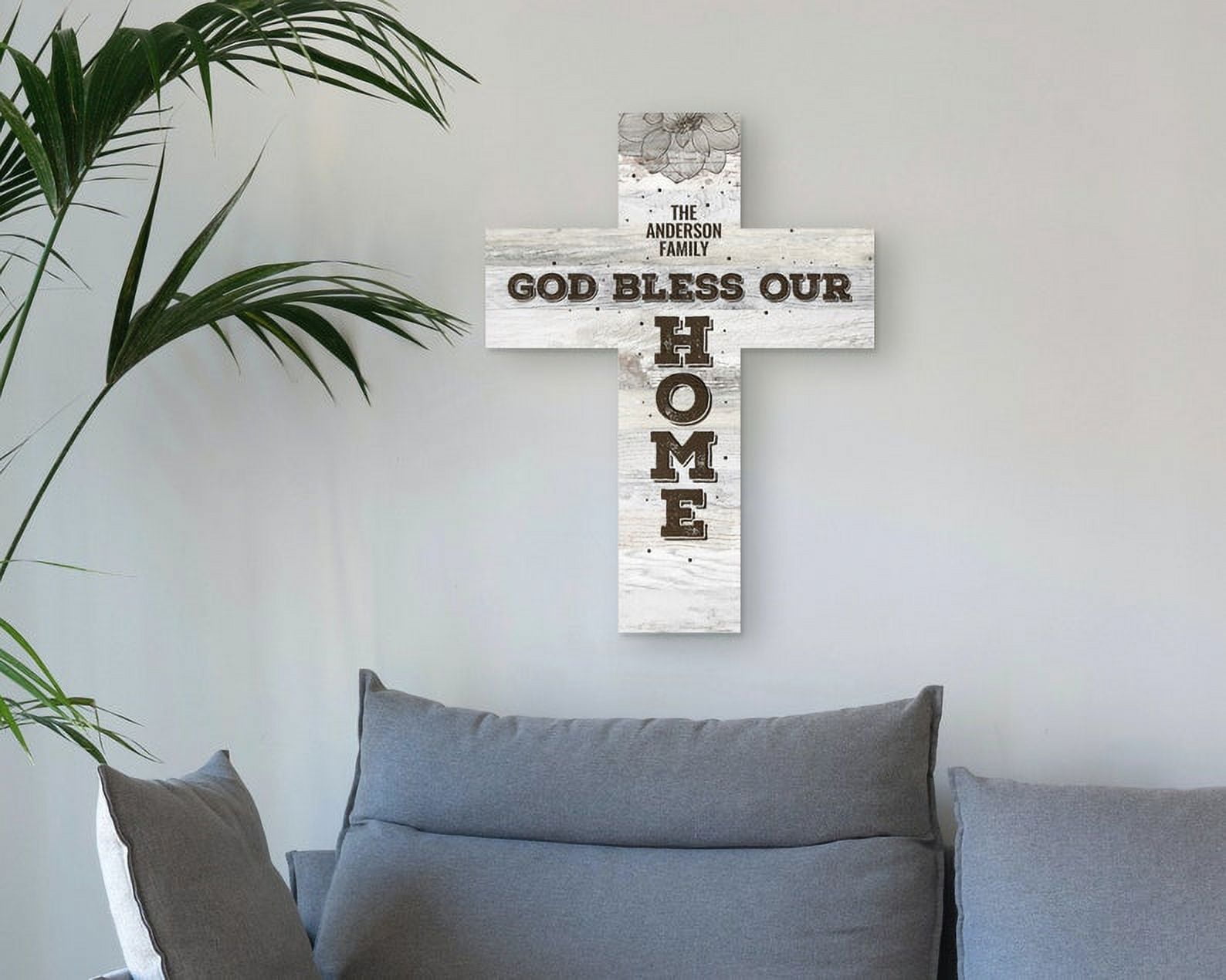 Personalized Wooden Wall Cross with Family Name | Religious Gift | Faux ...