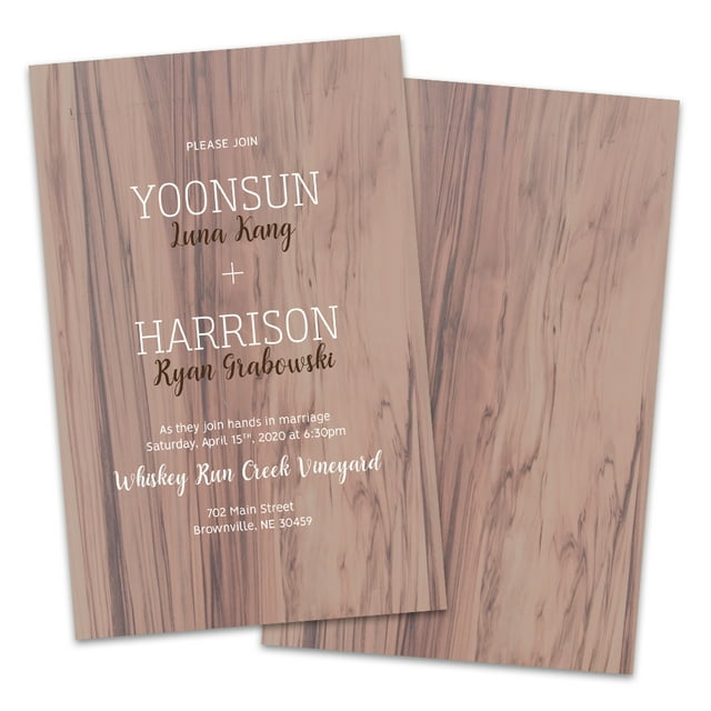Personalized Woodgrain Wedding Invitations - Walmart.com