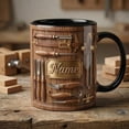 Personalized Woodworking Dad Name Mug, Faux 3D Accent Ceramic Cup ...