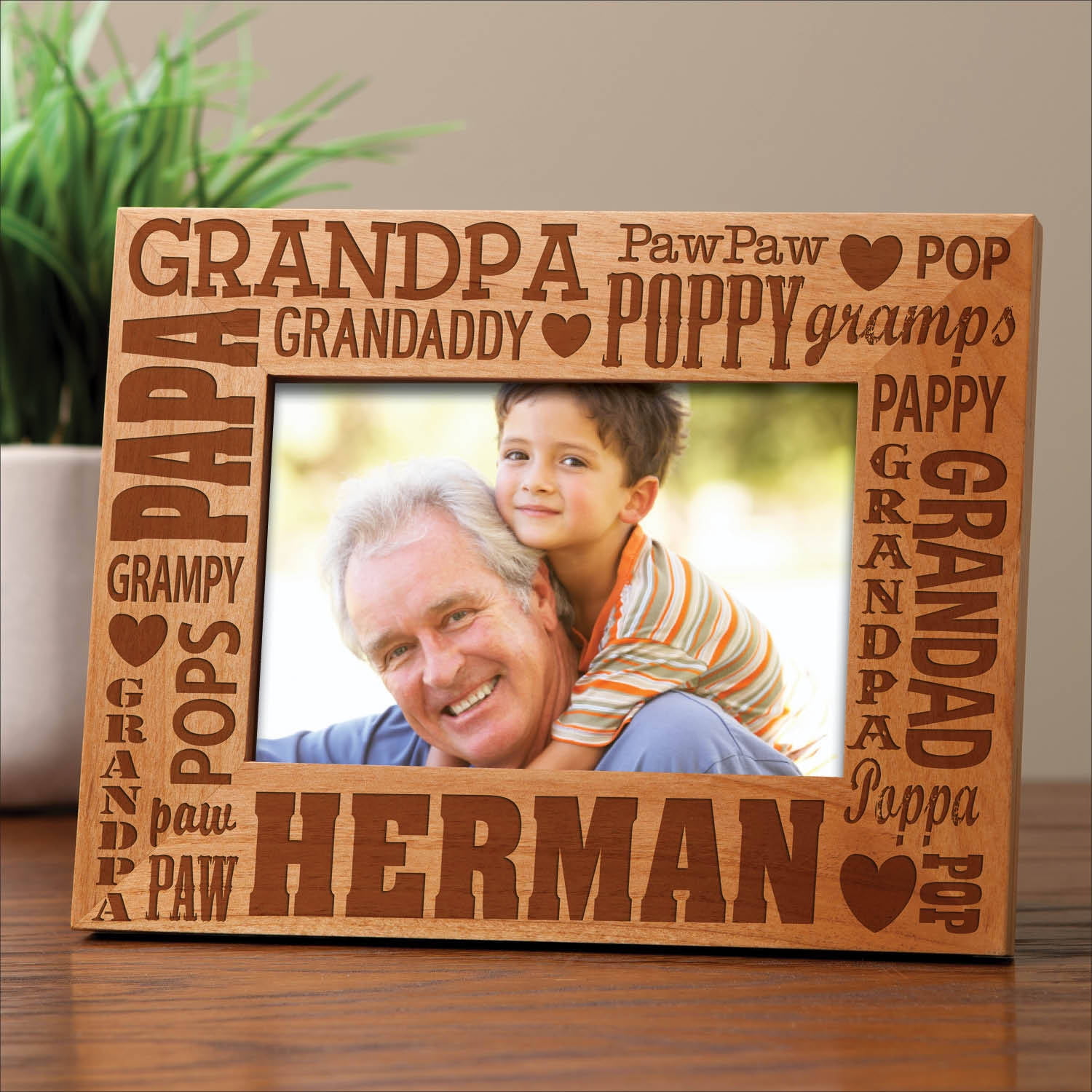 Personalized Words For Grandpa Wood Frame - 4x6 Photo Frame - Walmart.com