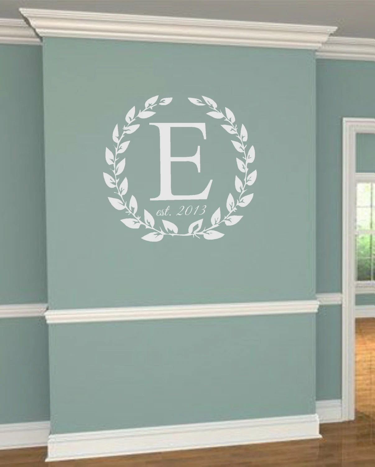 Personalized Wreath Monogram Est. Family Vinyl Wall Decal Decor Words ...