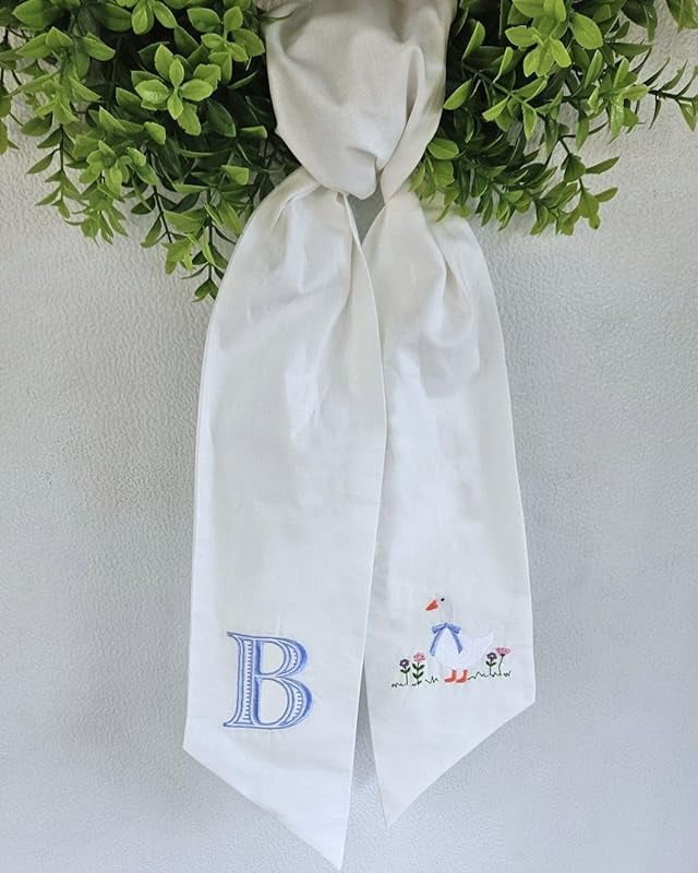 "Personalized Wreath Sash – Custom Monogram Door Decor with Patriotic ...
