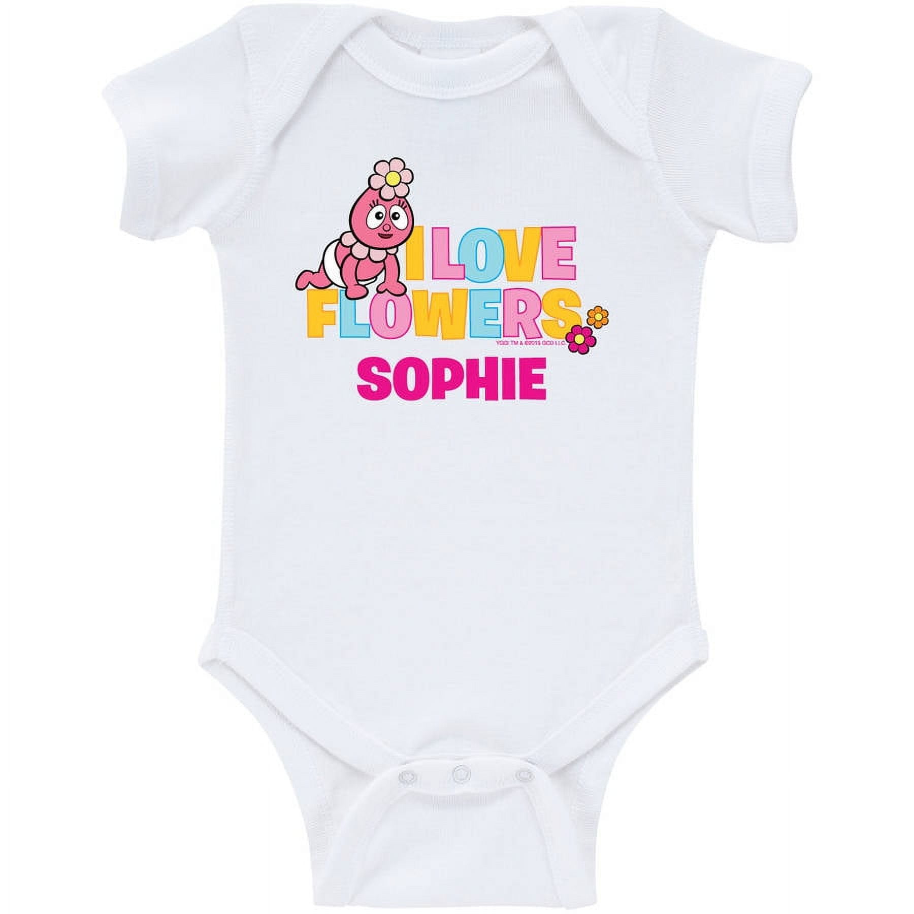 Personalized Yo Gabba Gabba Foofa Loves Flowers Baby Girls' Bodysuit ...