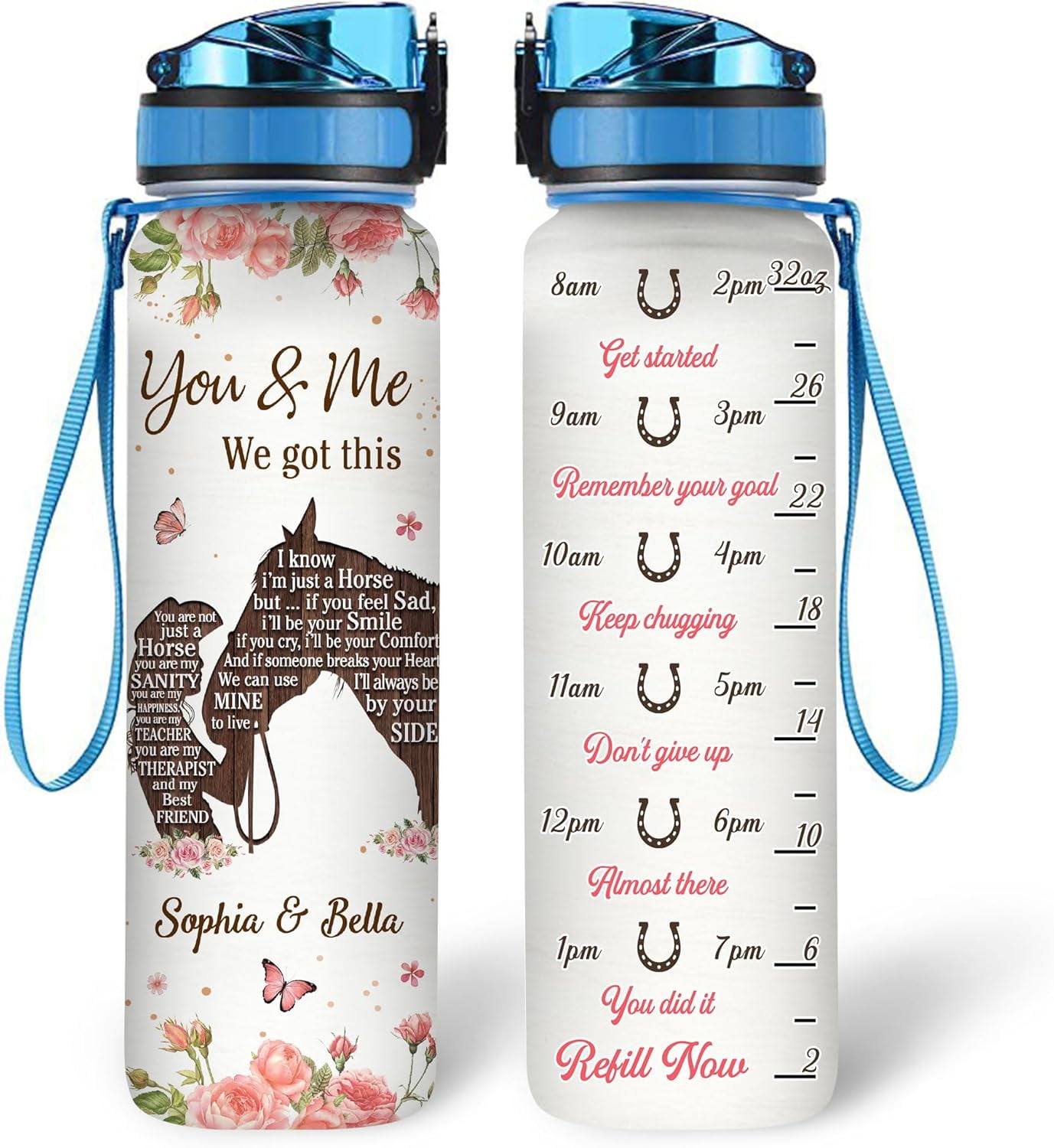 Personalized You And Me We Got This 32Oz Liter Motivational Water ...