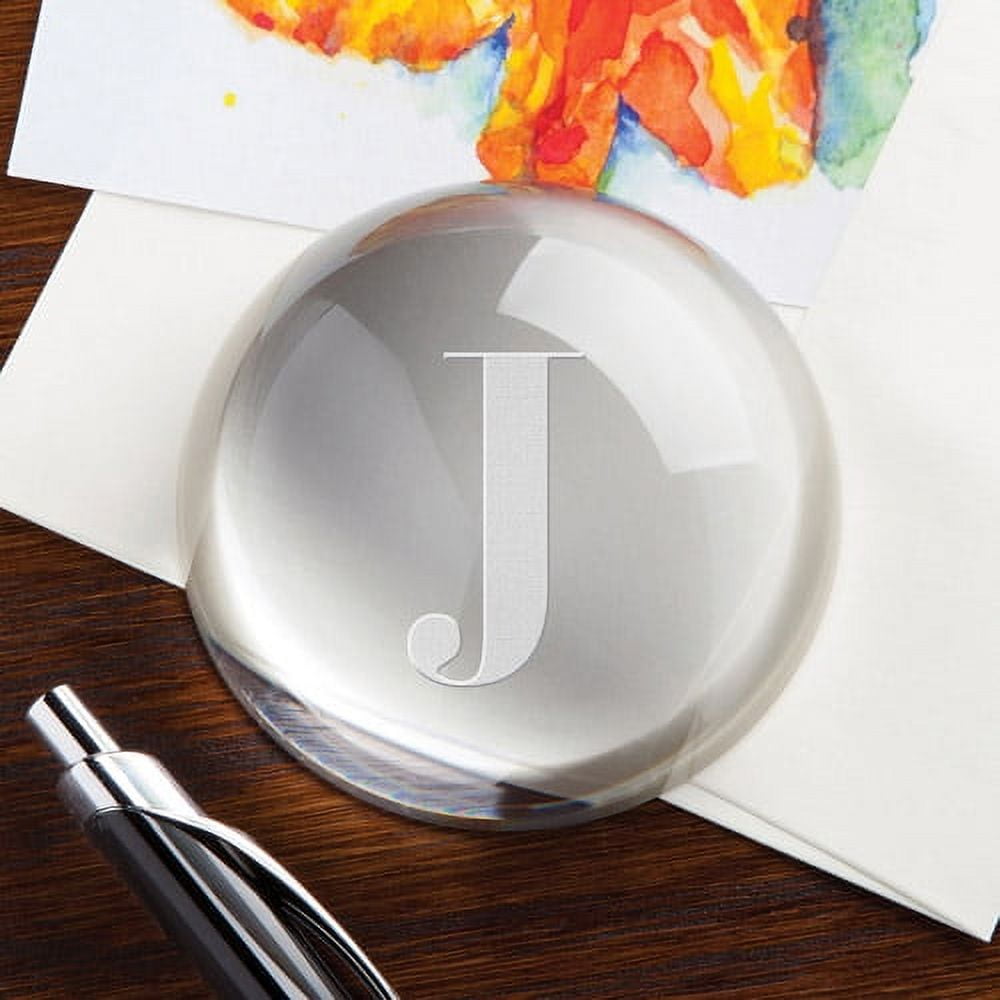 Personalized Your Initial Optic Glass Paperweight - Walmart.com