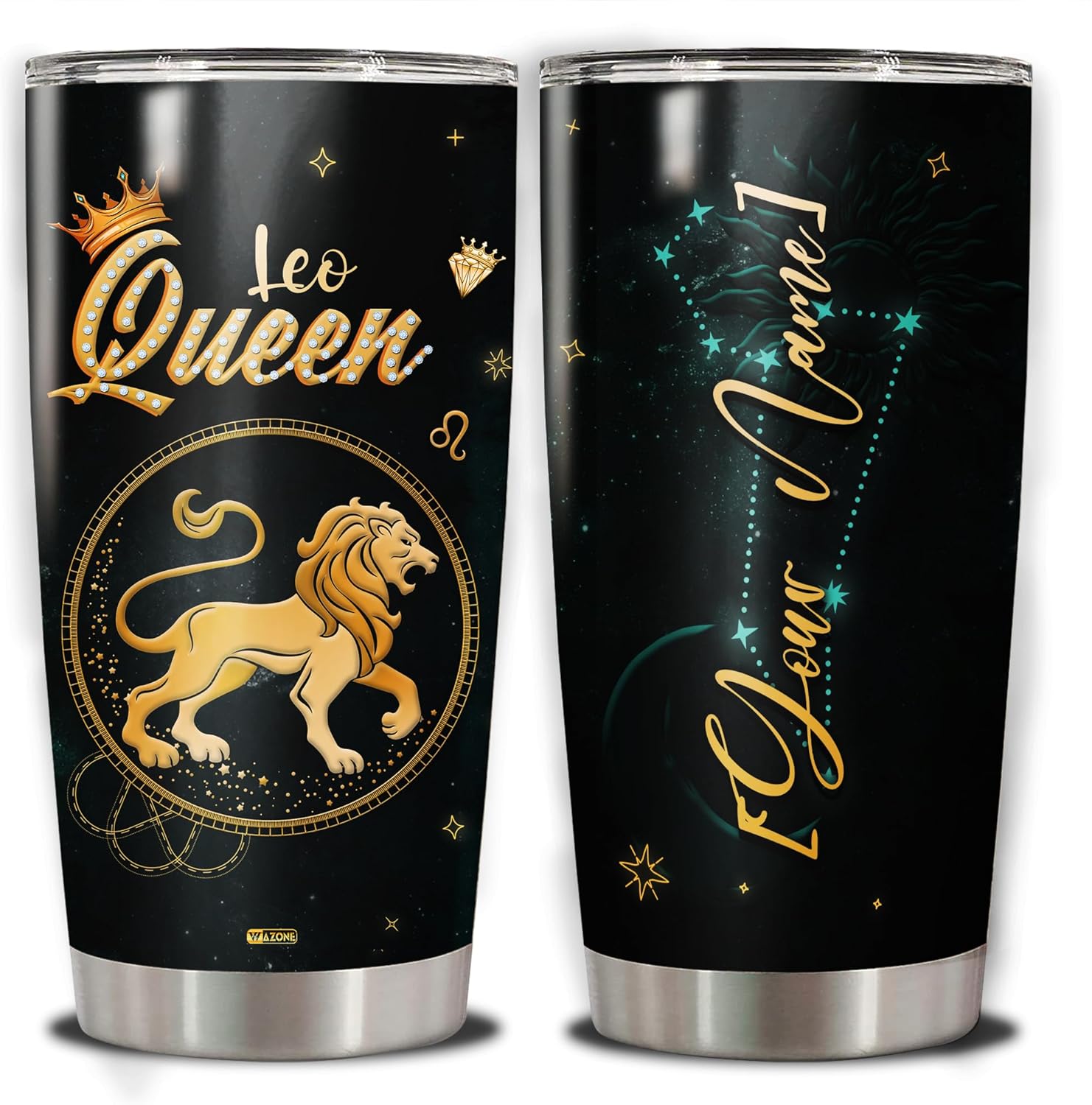 Personalized Zodiac Travel Mug Horoscope Leo Queen Sign Customized Name ...