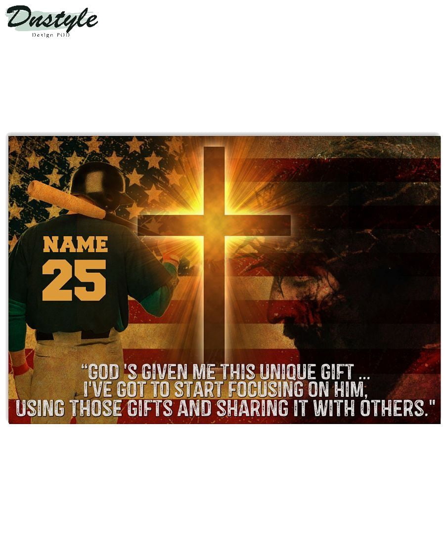 Personalized baseball god's given me this unique gift poster - Dnstyles ...