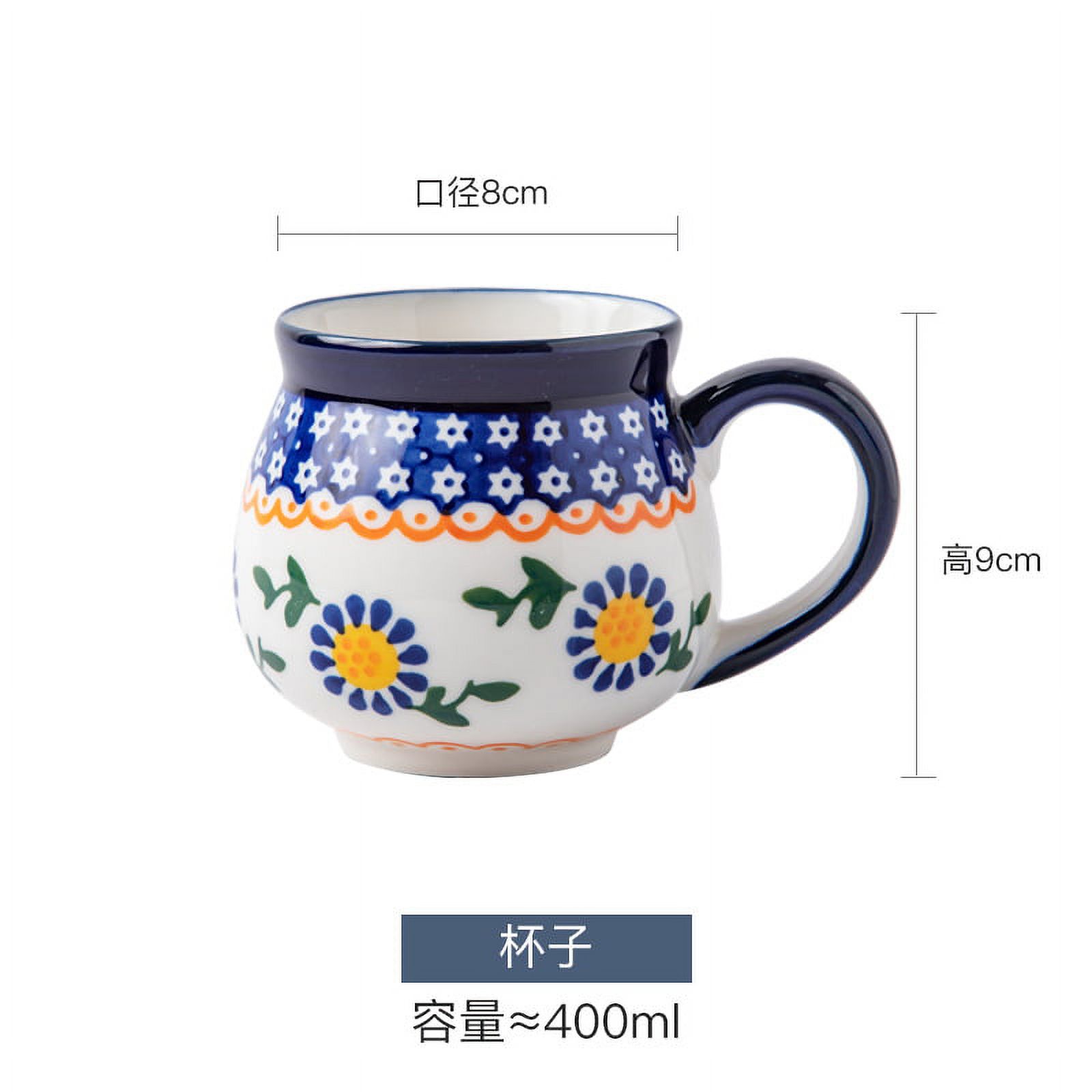 Personalized big Belly Cup，Hand-Painted Polish Pottery Coffee Mugs, 14 ...