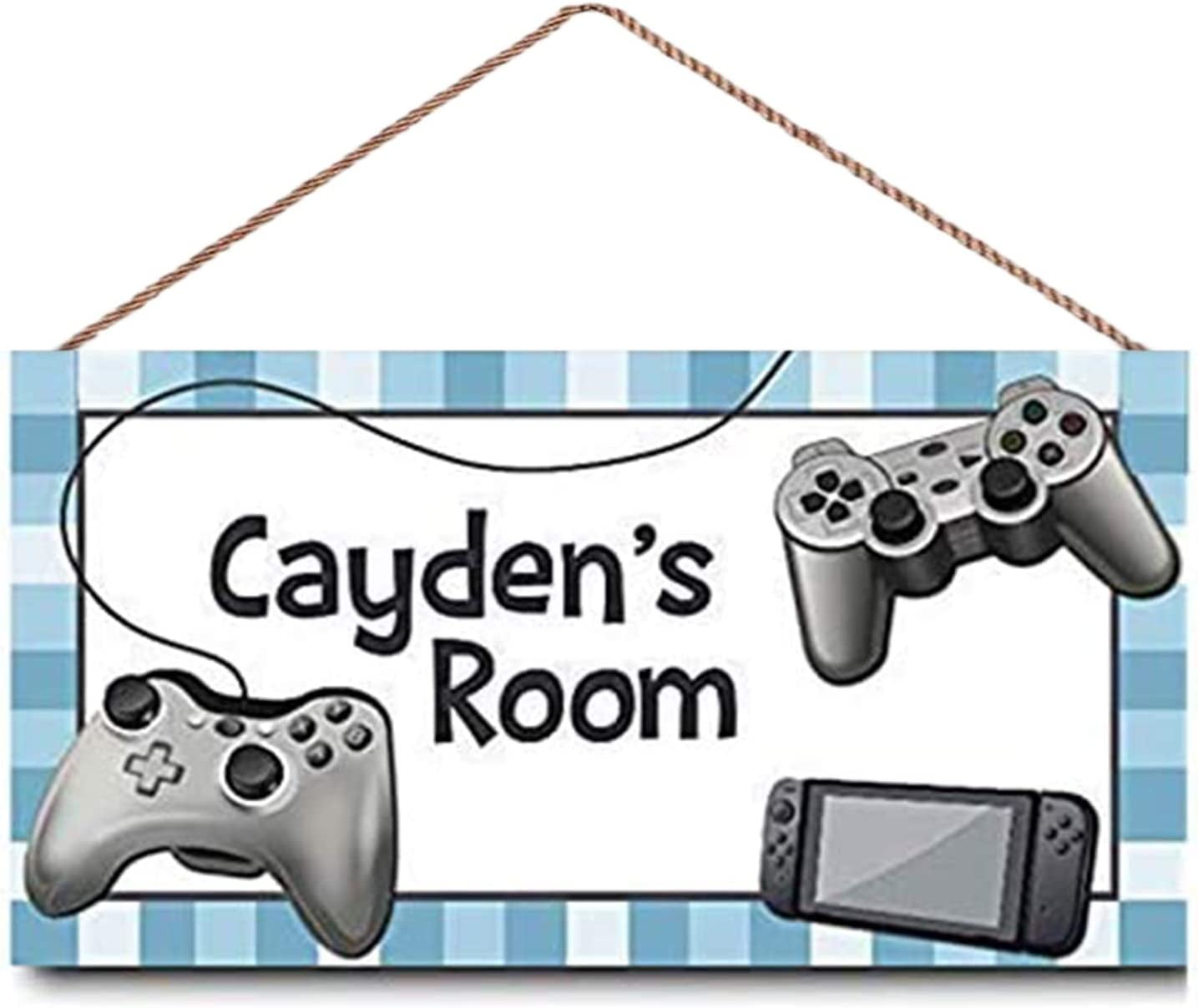 Personalized boy sign wooden plaque, room sign gift, video game ...