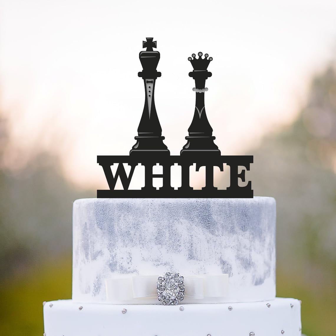 Personalized chess king queen wedding cake topper,chess wedding cake ...