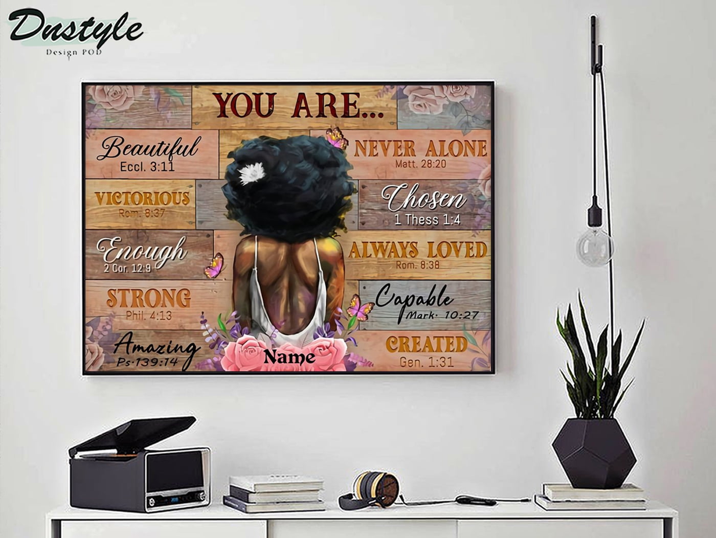 Personalized custom name black girl you are beautiful poster 11 x 17 ...