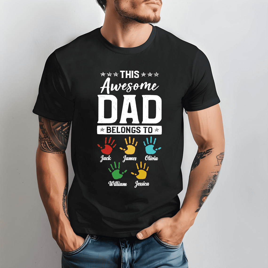 Personalized dad shirt this awesome dad belongs to custom name tshirt ...
