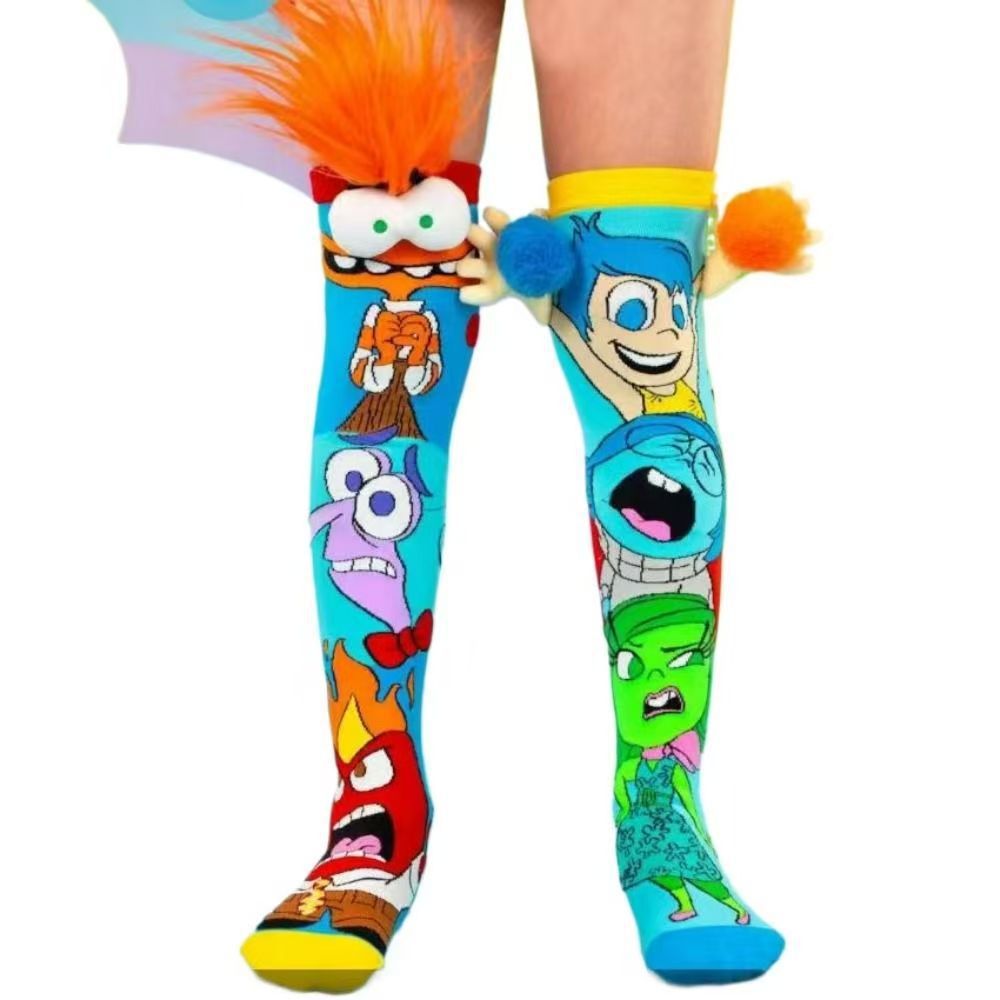 Personalized fashion 3D ear socks cartoon monkey pattern calf socks ...