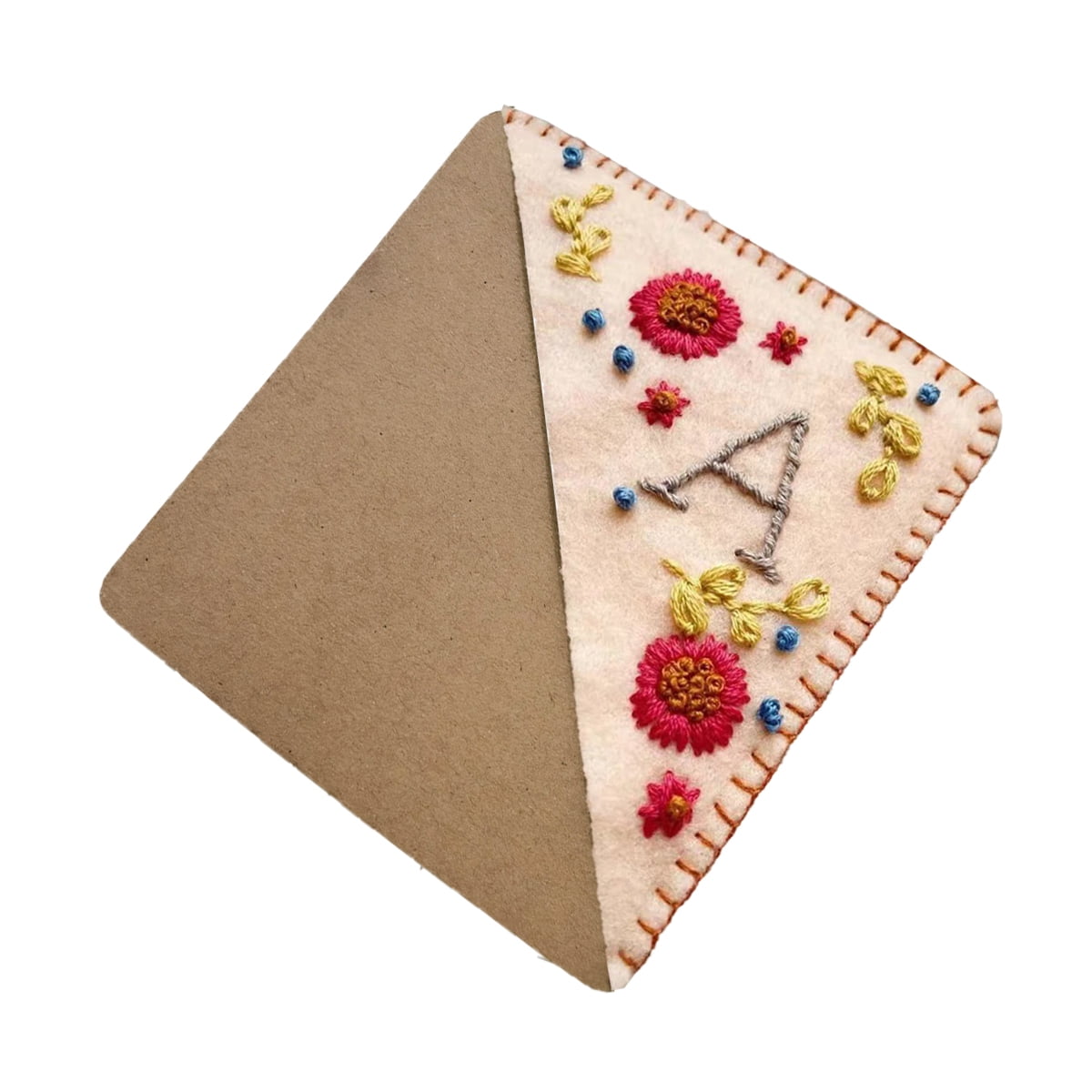 Personalized hand embroidered corner bookmarks, hand stitched felt ...