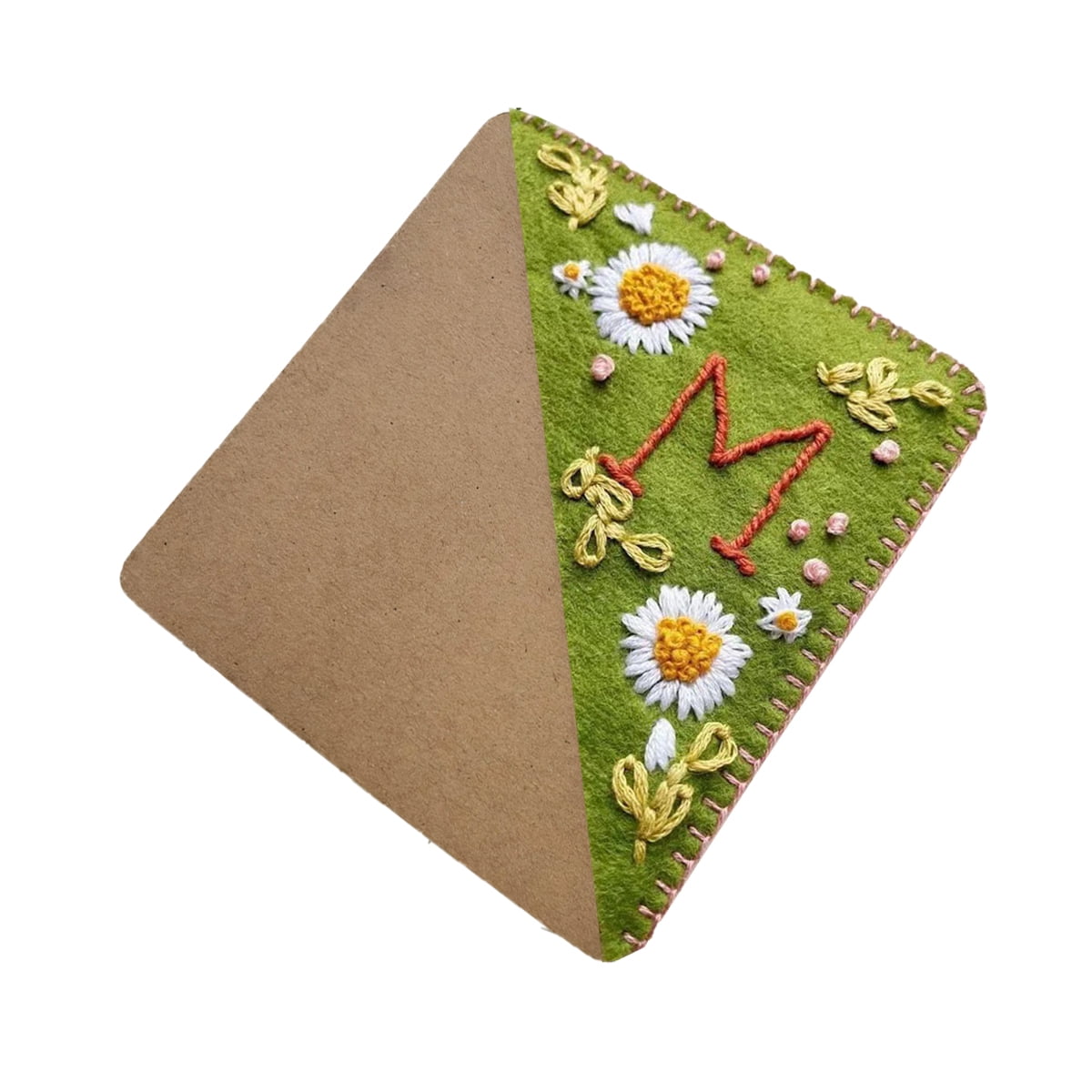 Personalized hand embroidered corner bookmarks, hand stitched felt ...