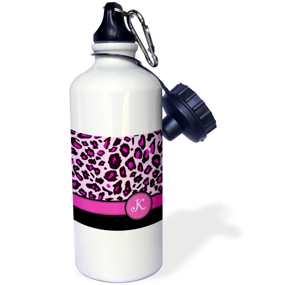 Personalized initial K monogrammed hot pink and black leopard pattern ...