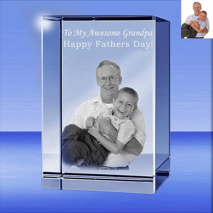 Personalized laser etching picture in crystal rectangle, custom picture ...