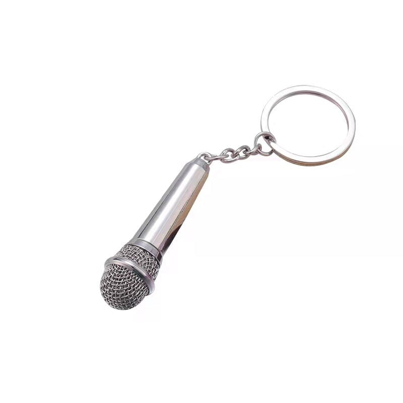 Personalized mini simulation microphone keychain creative craft gifts ...