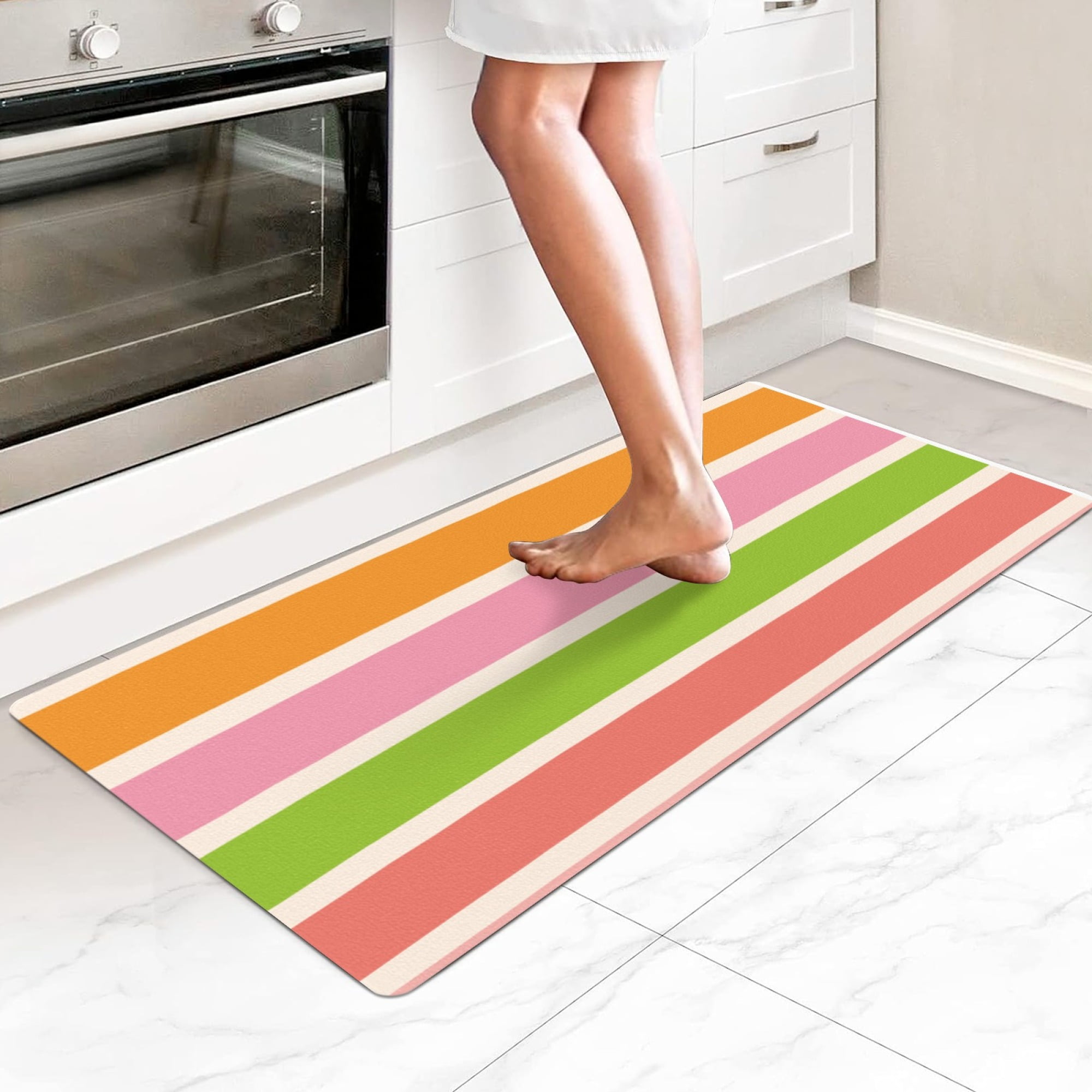 Personalized rainbow rubber bottom long kitchen mat - Walmart.com
