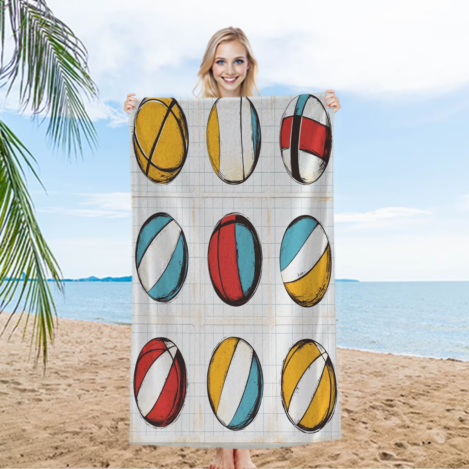 Personalized volleyball Beach Towels for Kids Adults - Volleyball Match ...