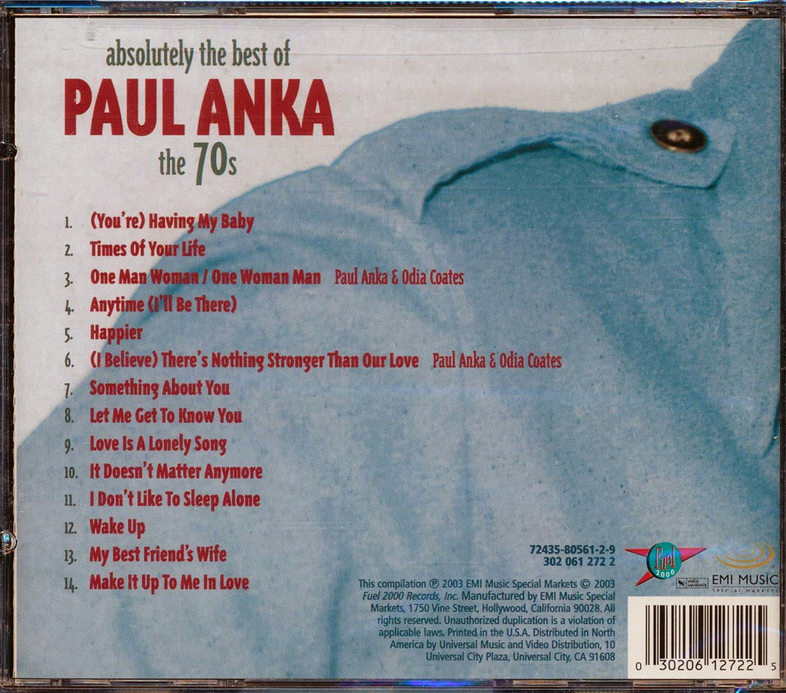 Pre-Owned Personel includes: Paul Anka, Odia Coates (vocals); Harrison ...