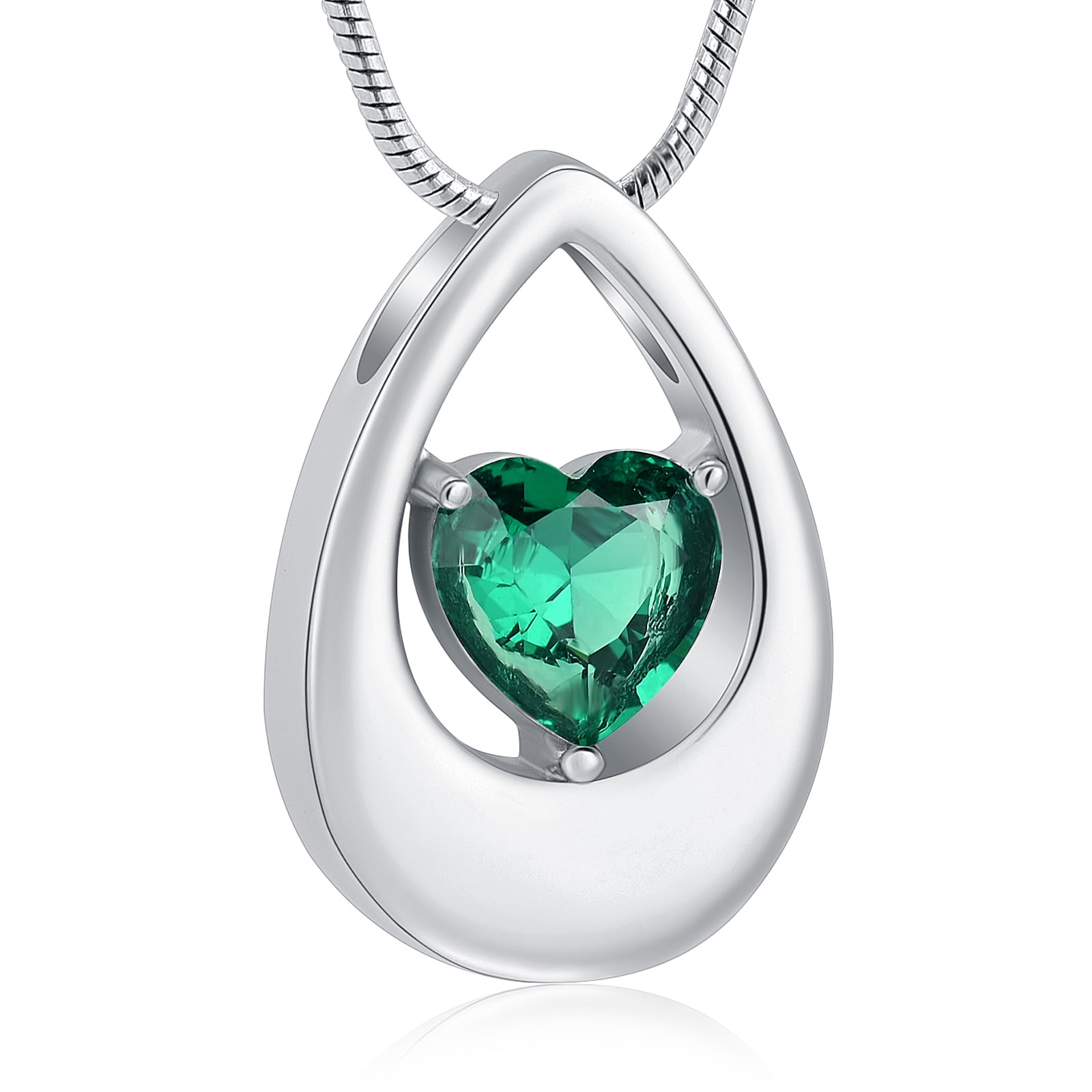 Personlized Teardrop Urn Necklace Crystal Heart Memorial Keepsake ...