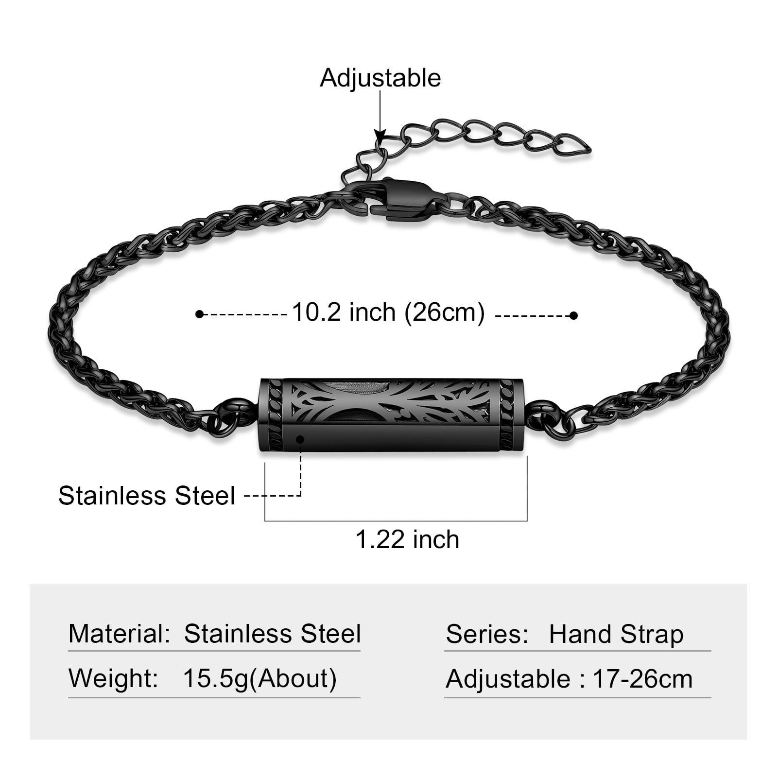 Personlized Urn Bracelet for Ashes Stainless Steel Life Tree Cube ...