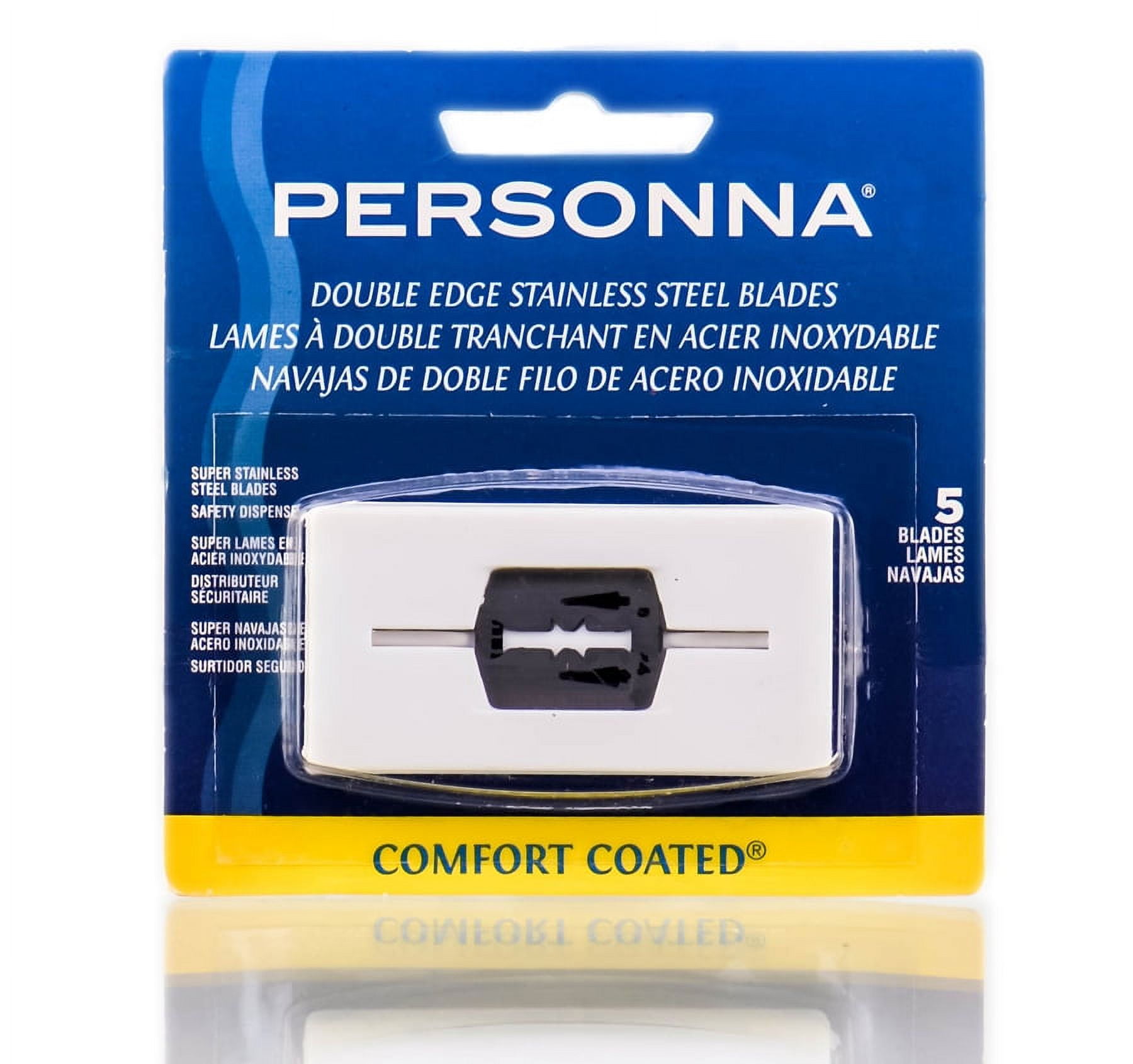 Personna 5 Pack Super Stainless Steel Double Edge Razor Blades Shaving ...