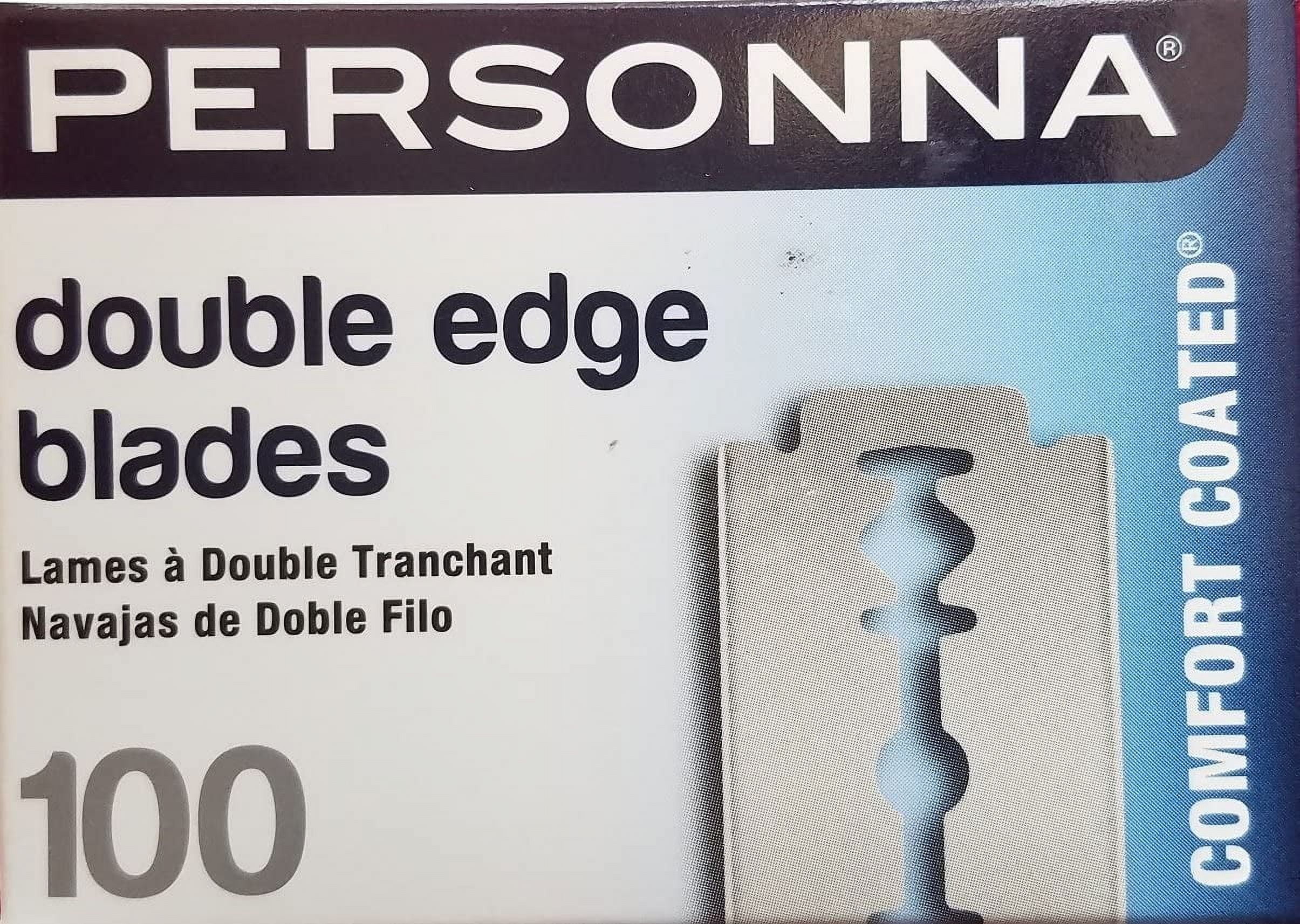 Personna Double Edge Shave Razor Blade Pack, 100 Count in White Wrapper ...