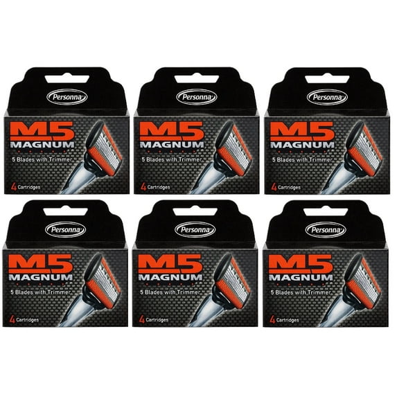 Personna M5 Magnum Men's Refillable Razor Blade Cartridges, 24 Count ...