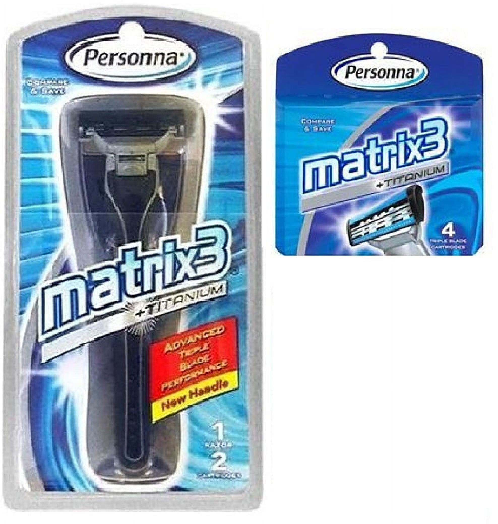 Personna Matrix3 Advanced Triple Blade Razor Handle + Matrix3 Titanium ...