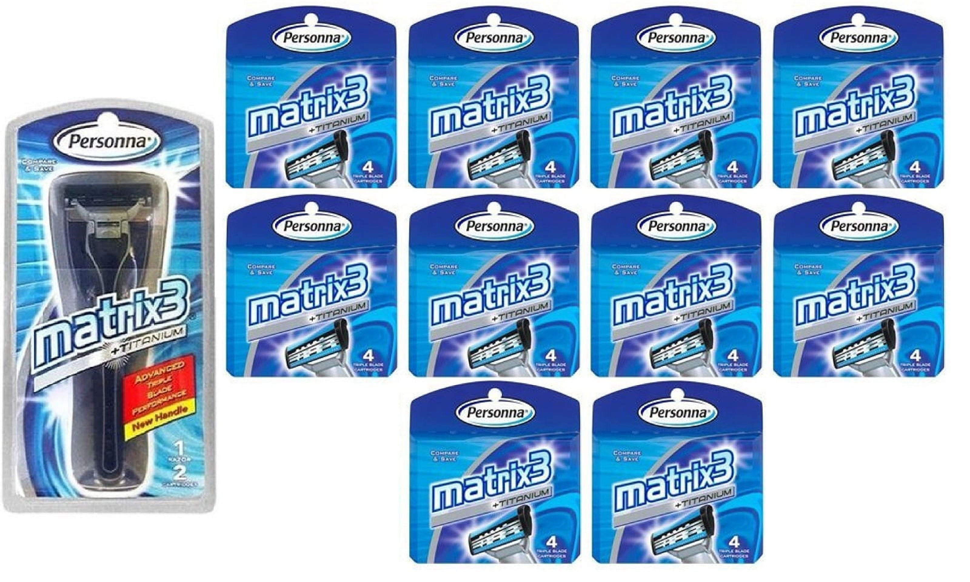 Personna Matrix3 Advanced Triple Blade Razor Handle + Matrix3 Titanium ...
