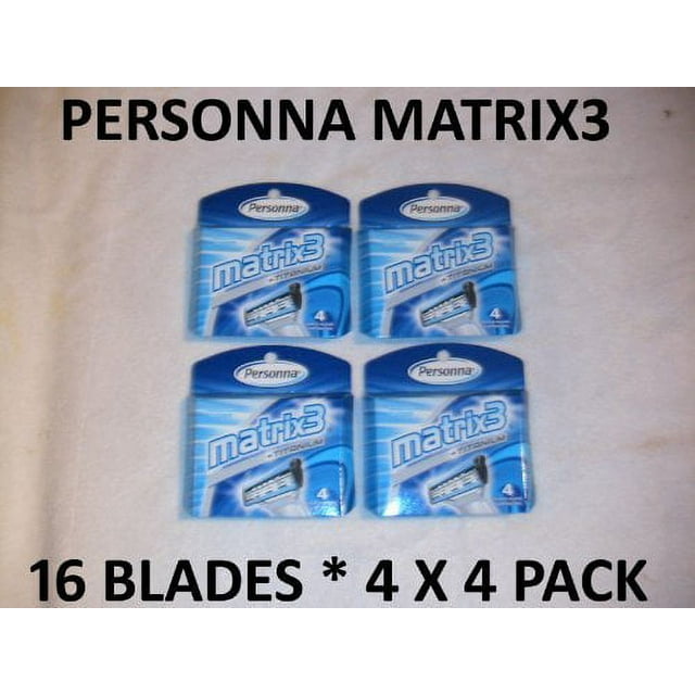 Personna Matrix3 Cartridge Razor Blades- 16 Blades (4 x 4 Pack ...