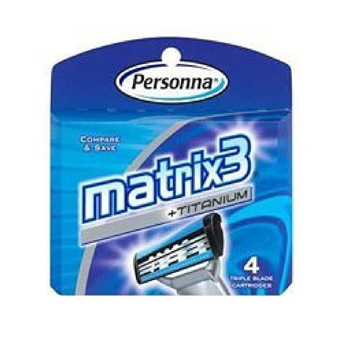 Personna Matrix3 Titanium Triple Blade Refill Cartridge Blades, 4 Ct ...