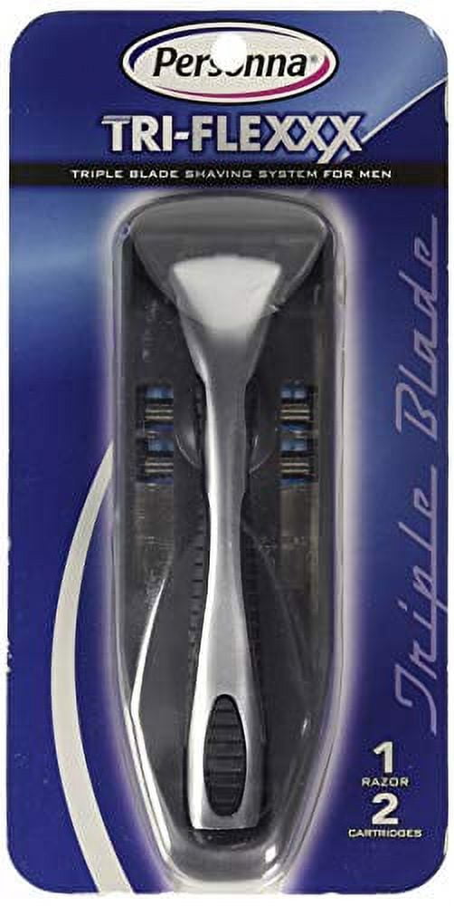 Personna Tri-Flexxx Triple Blade Shaving System, Ergonomic Razor With 2 ...