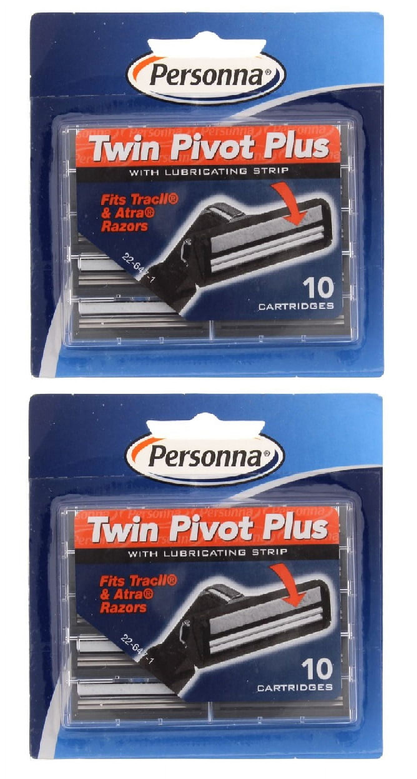 Personna Twin Pivot Plus Razor Refills, Lubricating Strip, 10-Cartridge ...