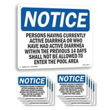 Persons Having Currently Active Diarrhea OSHA Notice Aluminum Sign 24 ...