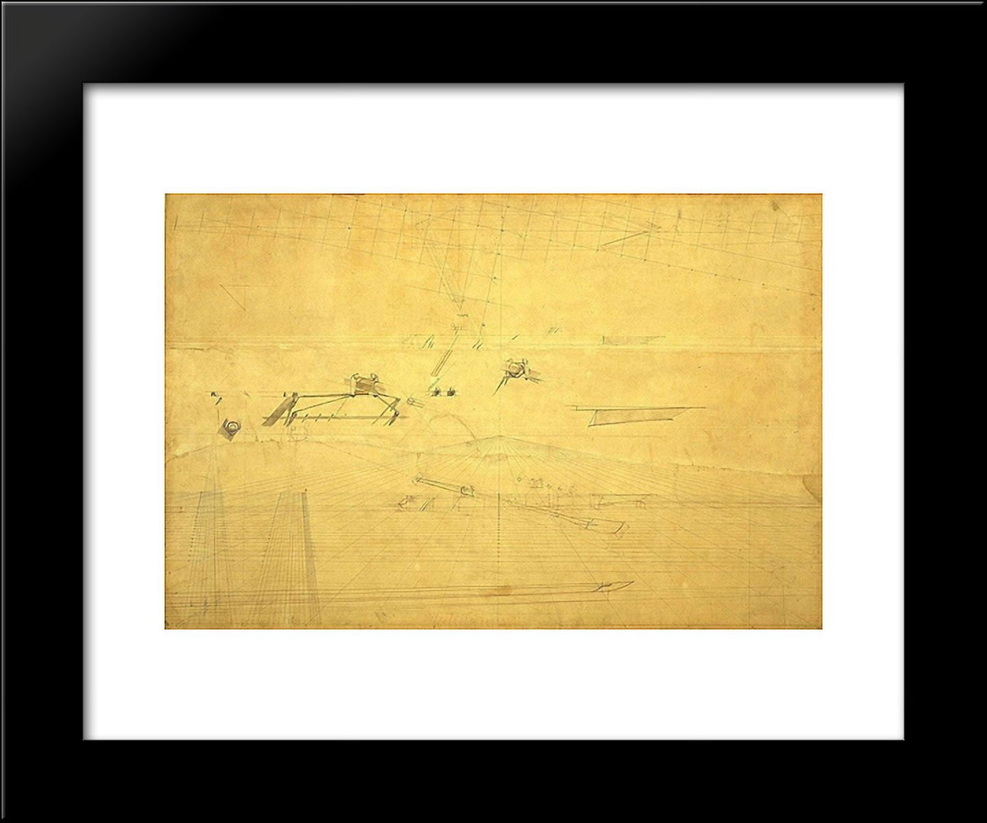 Perspective Drawing for The Biglin Brothers Turning The Stake 20x24 Framed Art Print by Thomas ...