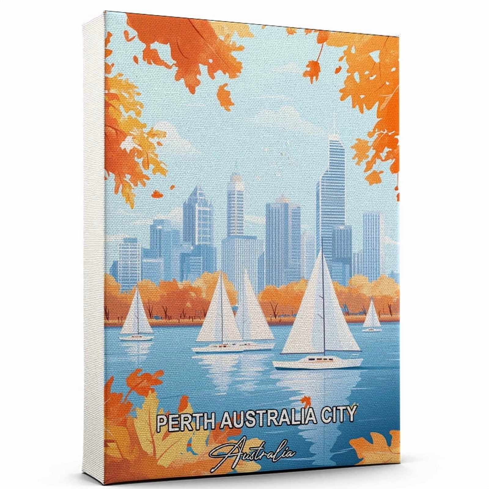 Perth Australia City Travel Canvas Wall Art – Australia Canvas – Travel ...