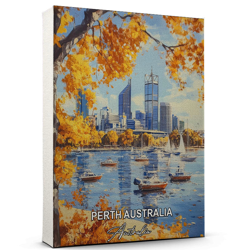 Perth Australia Travel Canvas Wall Art – Australia Canvas – Travel ...