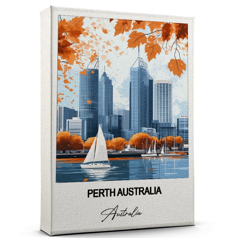 Perth Australia Travel Canvas Wall Art – Nature-Inspired Travel Decor ...