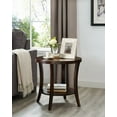 Perth Contemporary Oval Shelf End Table with Espresso Finish and Wide ...