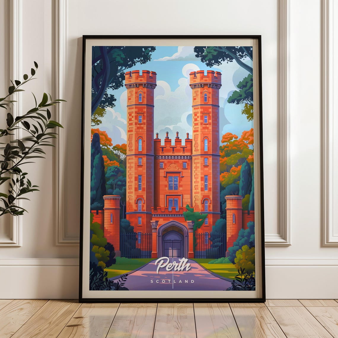Perth Travel Poster - Scotland Wall Art Print, Illustration Poster ...